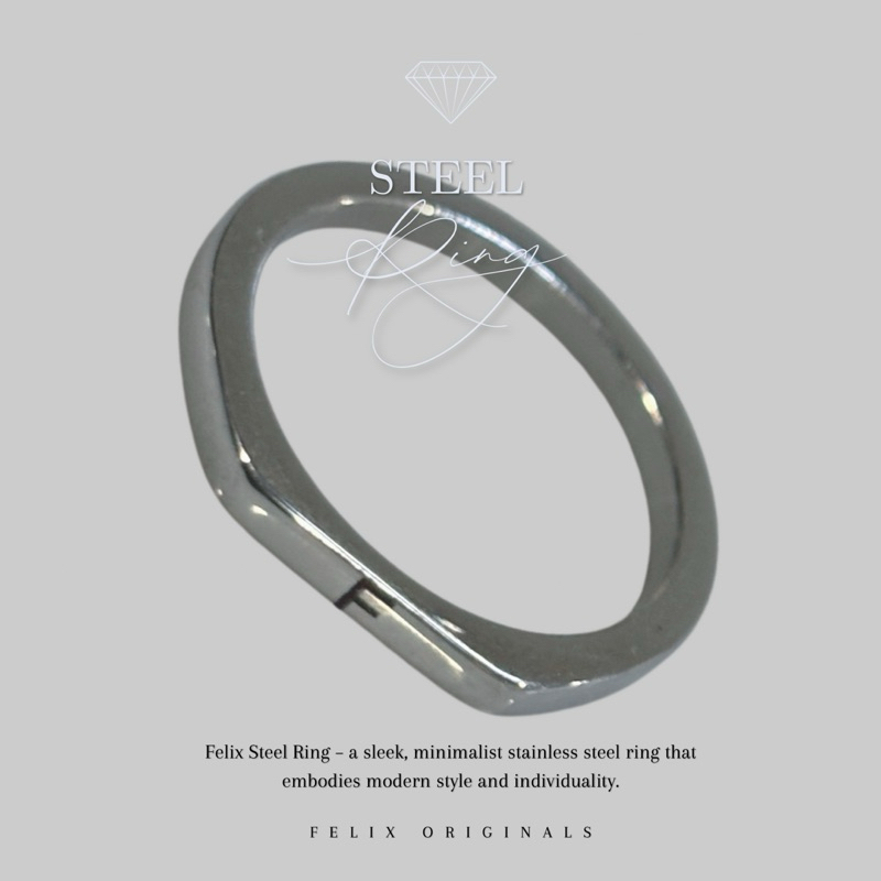 Felix steel ring แหวนเฟลิกซ์ ดีไซน์มินิมอล ตัว F | Shopee Thailand