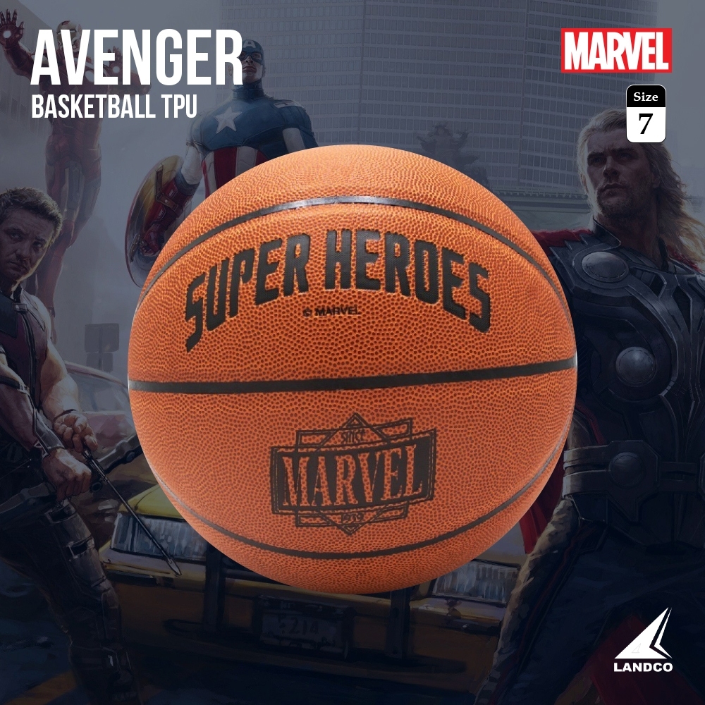 MARVEL มาร์เวล ลูกบาสเก็ตบอลหนัง BASKETBALL SUPERHEROES TPU เบอร์ 7 ...