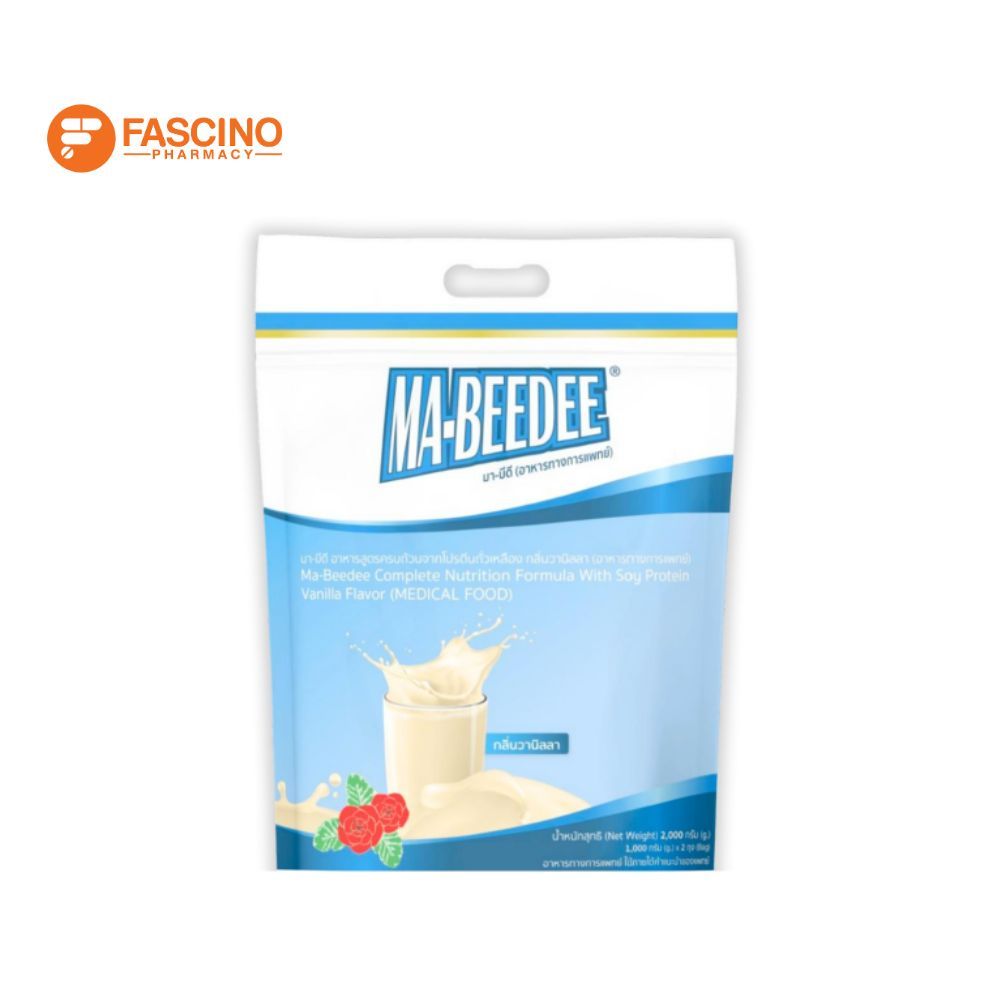 Ma-BeeDee ผลิตภัณฑ์เสริมอาหารสูตรครบถ้วนจากโปรตีนถั่วเหลืองกลิ่นวานิลลา (2000g.) | Shopee Thailand