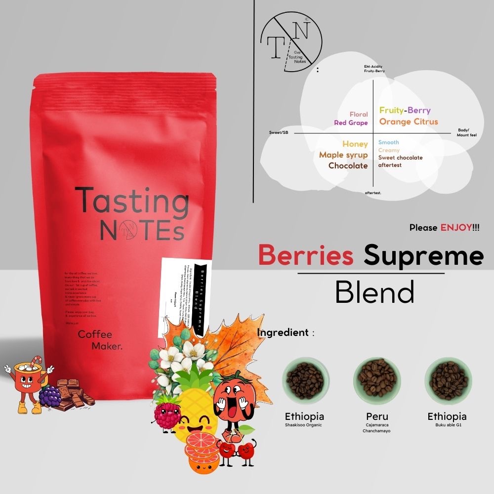 เมล็ดกาแฟคั่วเข้ม - Berries Supreme Blend (เมล็ดกาแฟคั่วเอสเพรสโซ่ ...