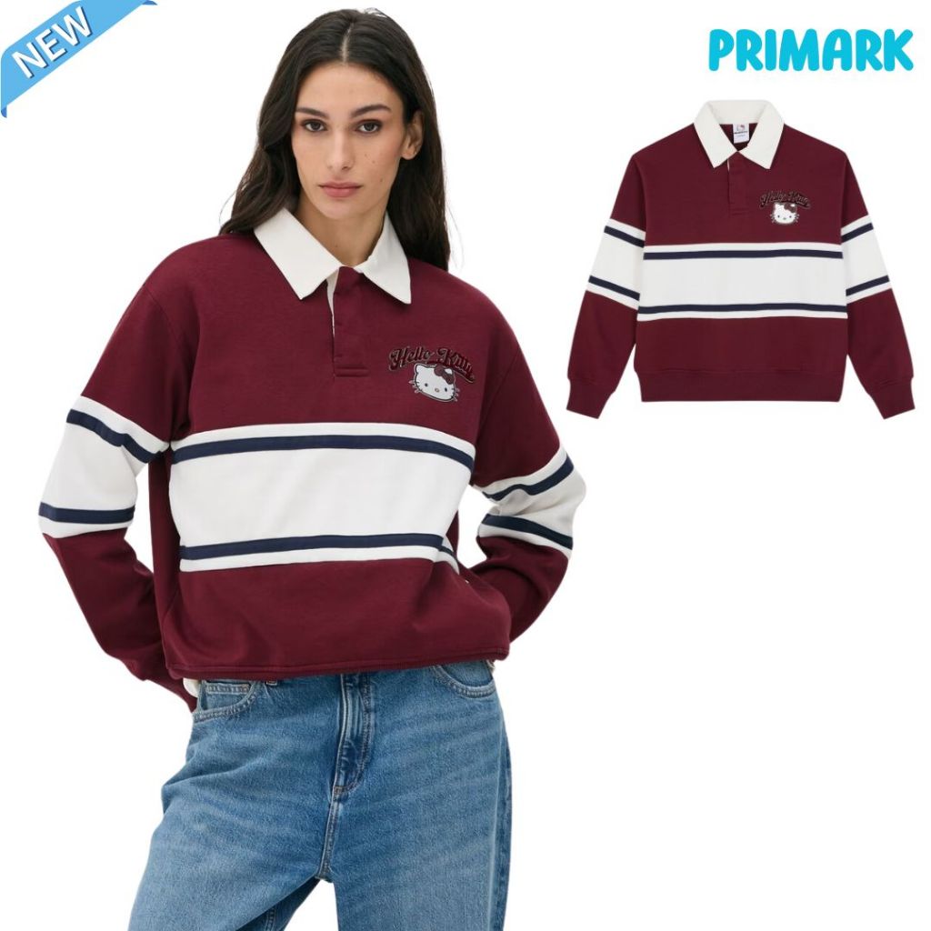 Hello Kitty x Primark เสื้อ Rugby Shirt Oversized แขนยาว ลาย คิตตี้ ...