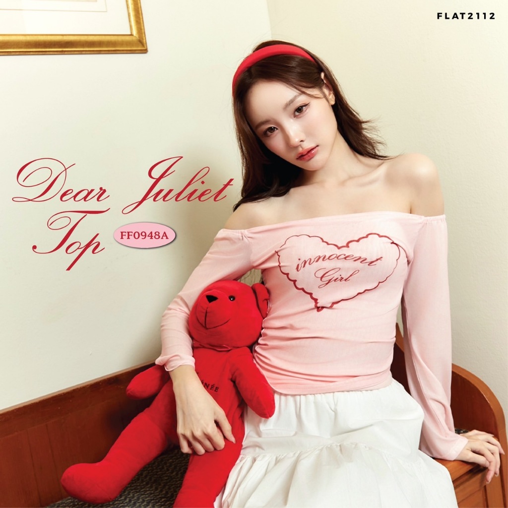 FLAT2112 FF0948A : DEAR JULIET TOP เสื้อปาดไหล่ เสื้อเปิดไหล่ เสื้อปาดไหล่ซีทรู | Shopee Thailand