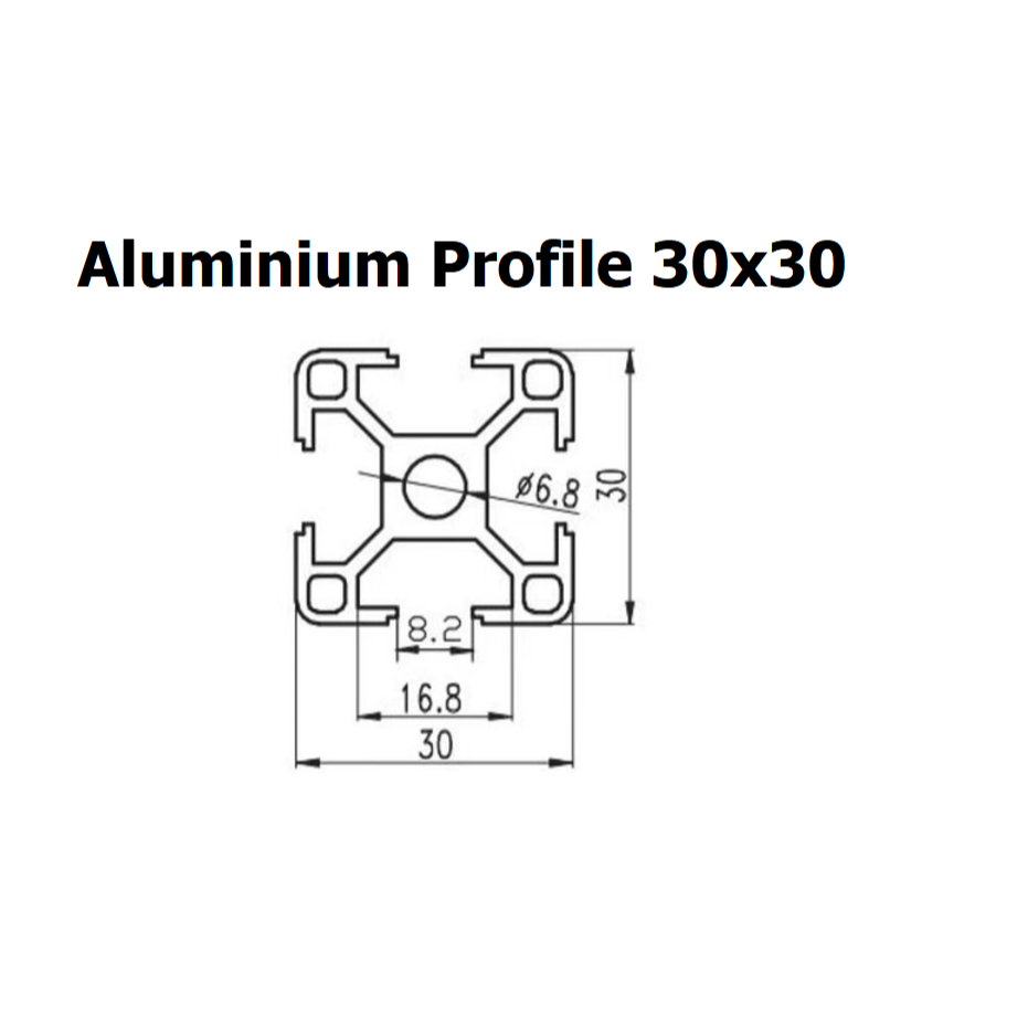 อลูมิเนียมโปรไฟล์ 30x30, Aluminium Profile 30x30 (ความยาว 1เมตร ขึ้นไป ...