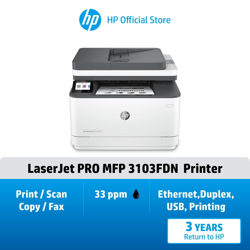 HP LaserJet Pro เครื่องปริ้น รุ่น MFP ( 3103FDN / 3103FDW ) Printer ...