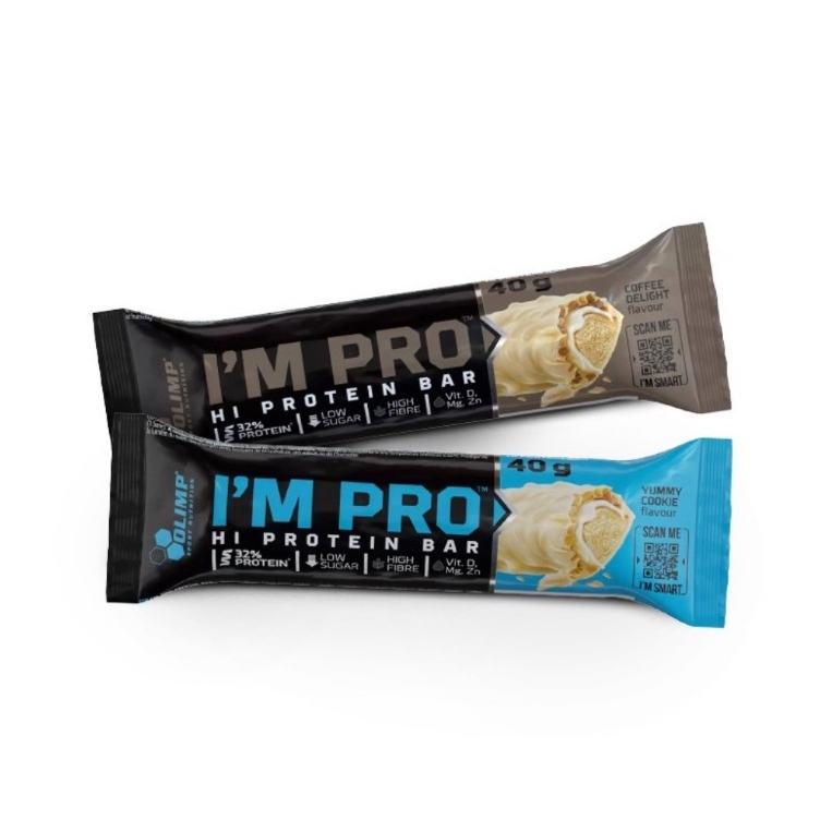 Olimp I’M PRO Protein Bar 40g จำนวน 6 แท่ง หรือ 1 กล่อง (15 แท่ง) โปรตีนบาร์ โปรตีนแท่ง ขนมคลีน ...