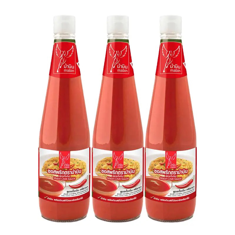 ม้าบิน ซอสพริก สูตรดั้งเดิม Mabin Chilli Scuce น้ำหนักสุทธิ 640 กรัม x 3 ขวด | Shopee Thailand