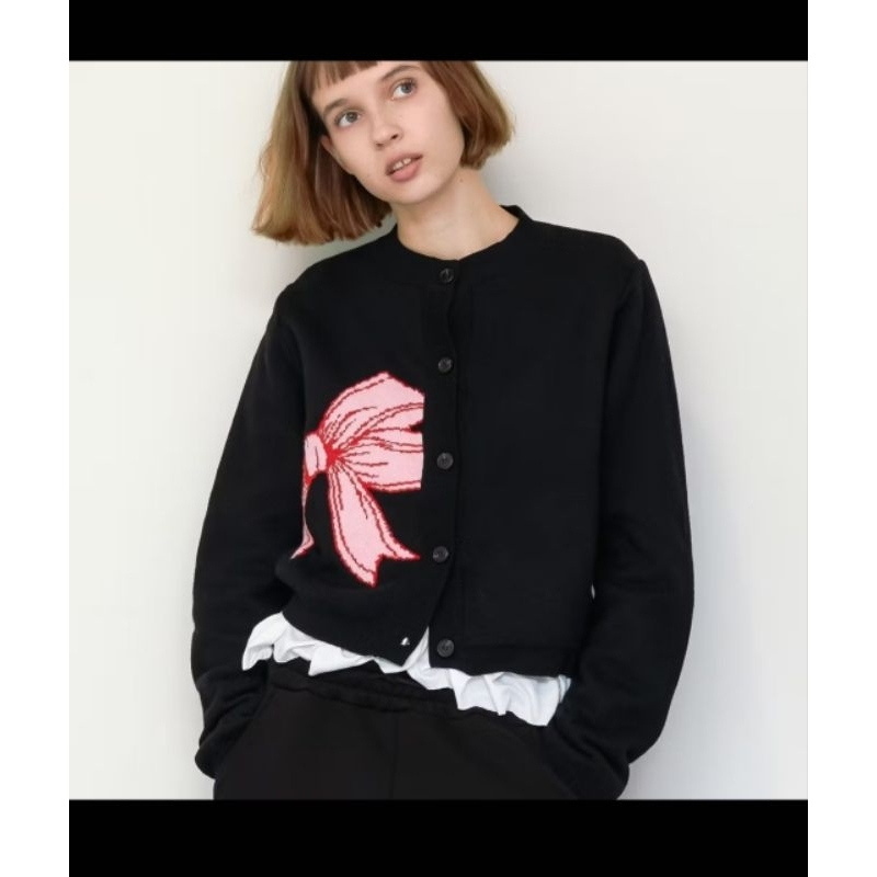 RONRON-big ribbon knit cardigan | Shopee Thailand