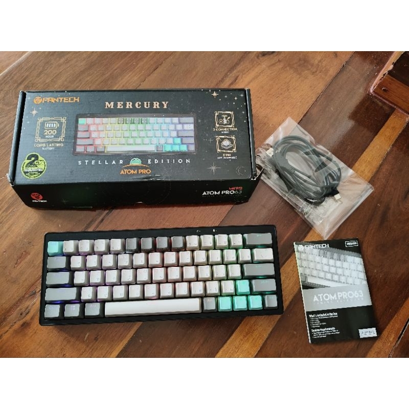 WIRELESS KEYBOARD (คีย์บอร์ดไร้สาย) FANTECH ATOM PRO63 MK912 (MERCURY ...