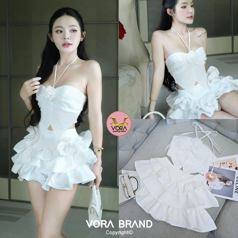 M2 งานป้าย Vora Set ชุดเซ็ทเสื้อ+กระโปรงสั้นแต่งสบายซับในกางเกง สำหรับผู้หญิง เสื้อผ้าแฟชั่น ...