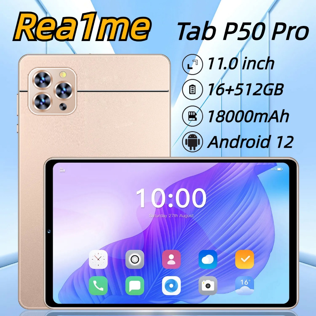 ReaIme Tablet P50 แท็บเล็ต Android 16+512GB หน่วยความจำขนาดใหญ่ ...