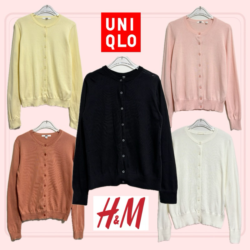 uniqlo h&m cardigan คาร์ดิแกน เสื้อคลุม เสื้อกันหนาว เสื้อแขนยาว มือ2 | Shopee Thailand