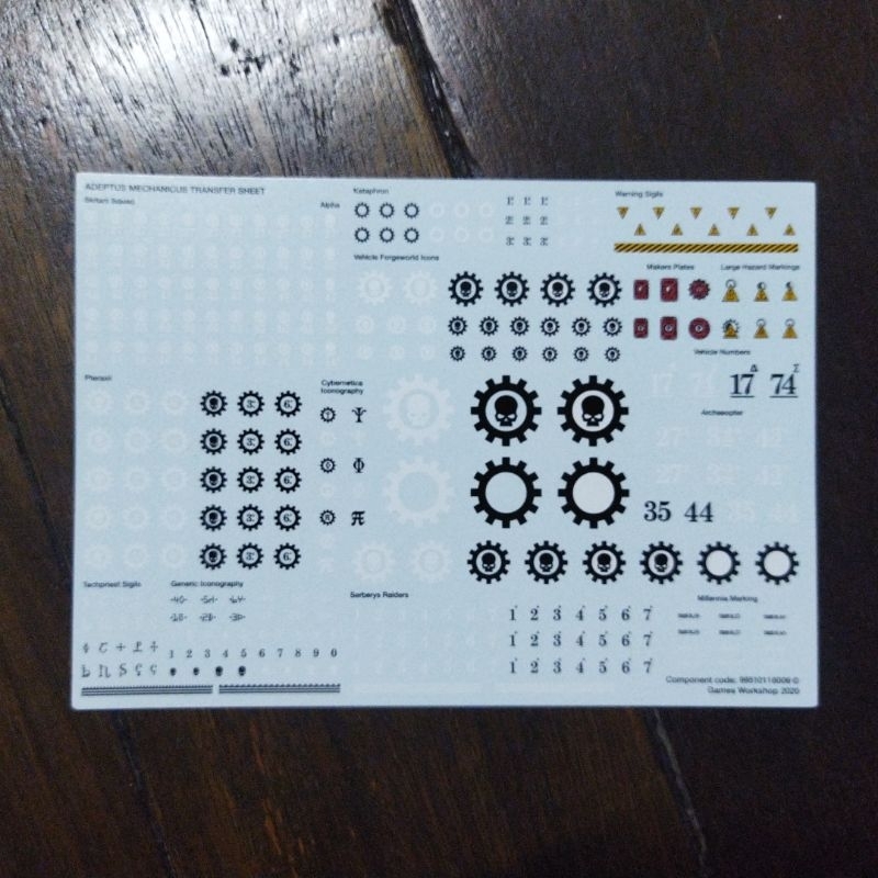 ADEPTUS MECHANICUS DECAL ×1 from COMBAT PATROL box 40K WARHAMMER ...