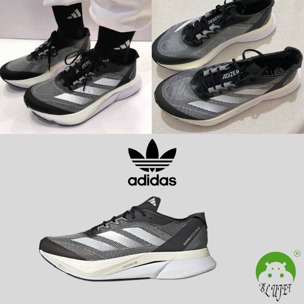 Adidas Adizero Boston 12 'Black White' ID4234 รองเท้ากีฬา ผู้ชายนางสาว ...