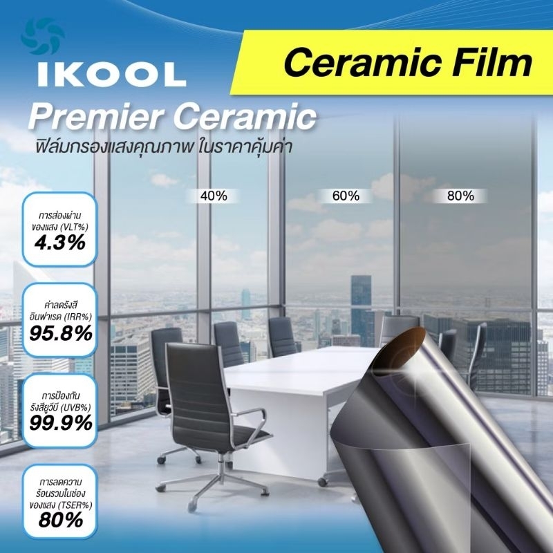 ฟิล์มกรองแสง iKOOL รุ่น Premier Ceramic ฟิล์มนาโนเซรามิค ติดตั้งง่าย ...