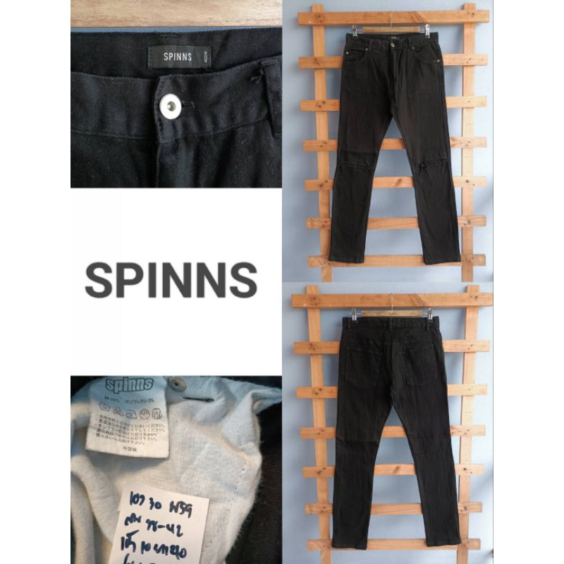 กางเกงยีนส์ชาย เอว 30 นิ้ว SPINNS แต่งขาดเข่า มือ 2 W59 | Shopee Thailand
