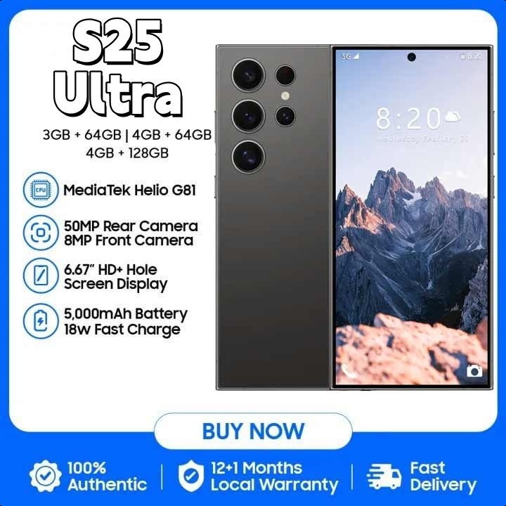 สมาร์ทโฟน S25 Ultra หน้าจอเต็ม 6.67 นิ้ว 16+512GB แบตเตอรี่ใช้งานได้ยาวนาน 5000mAh โทรศัพท์ ...