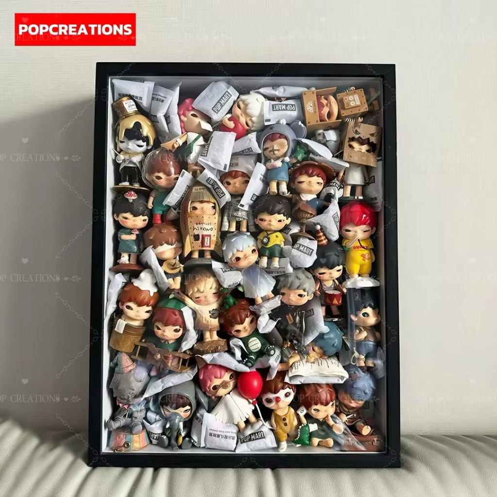POPCREATIONS POPMART DIY Hirono Pop Bean กรอบรูป 21*30 กล่อง BOX ชั้น ...