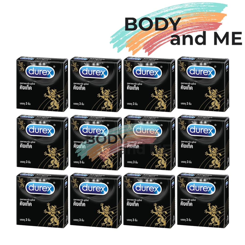 EXP01/2029 - 1 โหล - Durex Kingtex ถุงยางอนามัย ดูเร็กซ์ คิงเทค ผิว ...