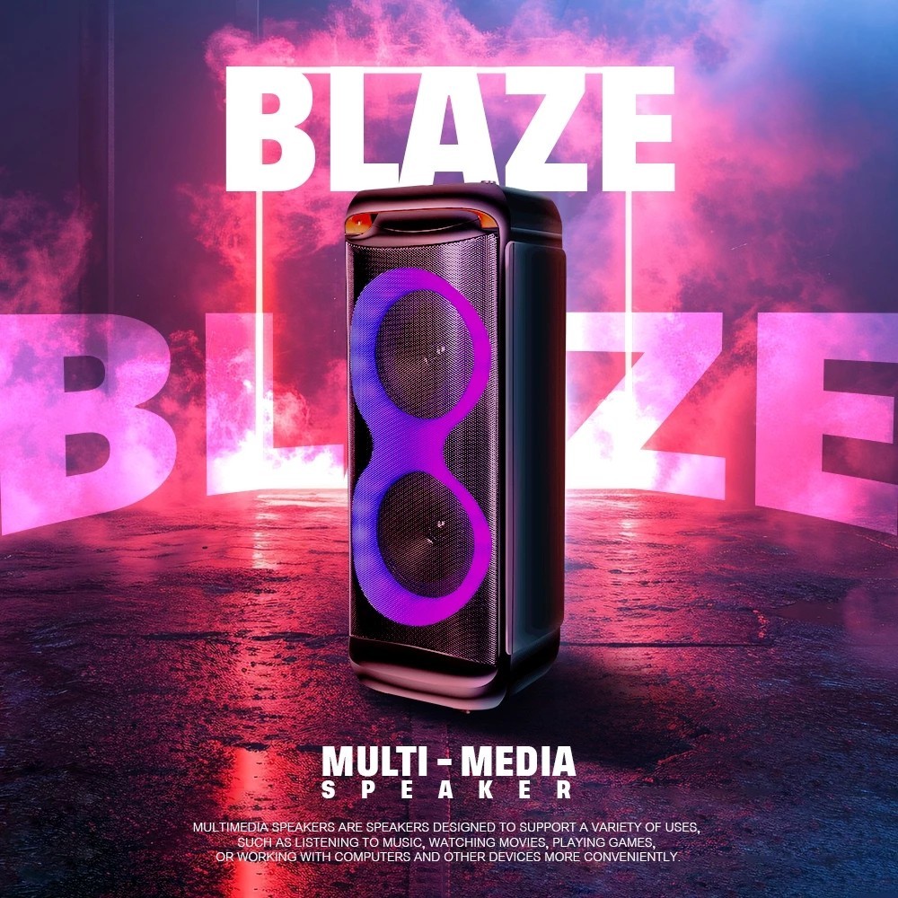 ลำโพงบลูทูธมีไฟ LED SAAG รุ่น BLAZE Speaker ลำโพงจัดปาร์ตี้ไร้สาย เสียงดี ไมค์ลอย2ตัว | Shopee ...