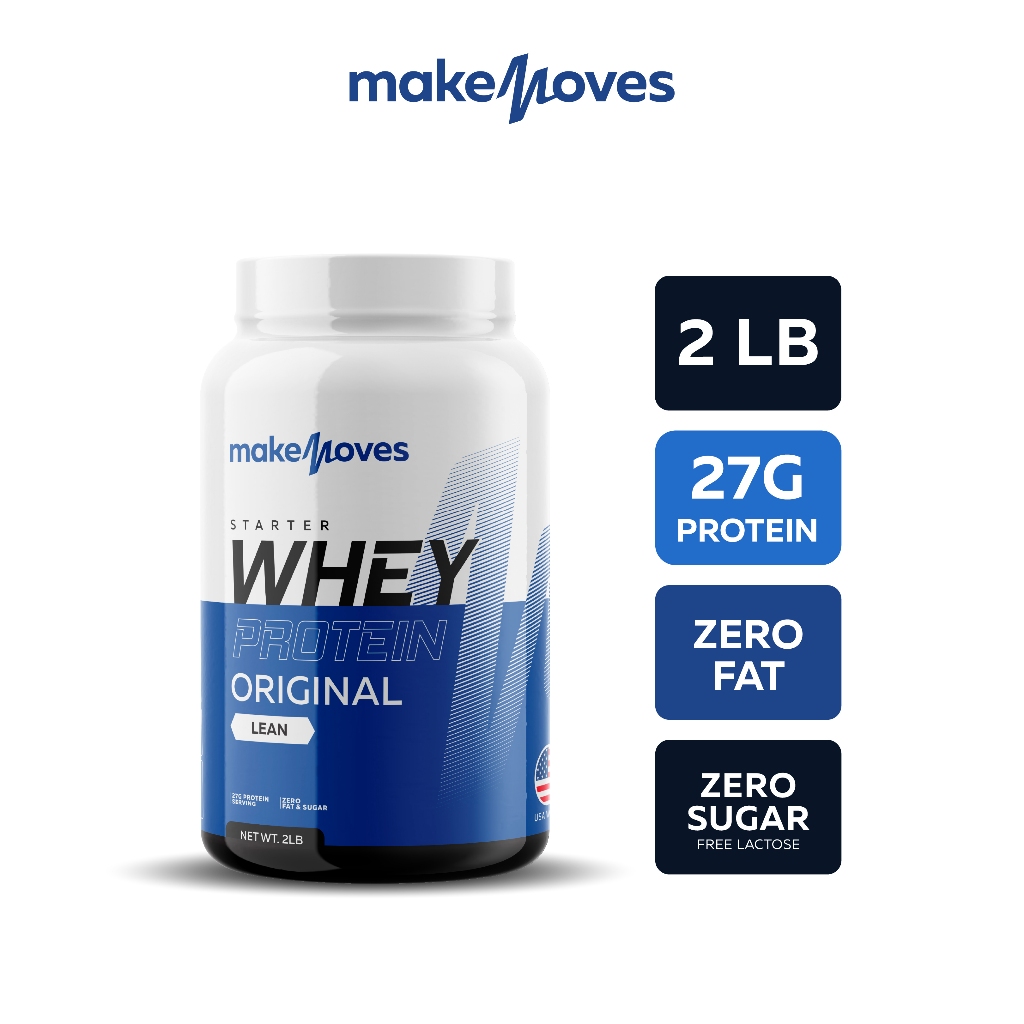 MakeMoves Whey Protein Isolate 2LB สูตรลีนไขมัน โปรตีนสูง ไม่มีน้ำตาล | Shopee Thailand