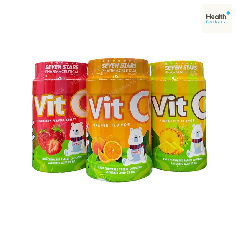 Kress Vit-C วิตามินซี ขนาด 25 mg ชนิดอม (จำนวน 1000 เม็ด) 3 รสชาติ ส้ม ...
