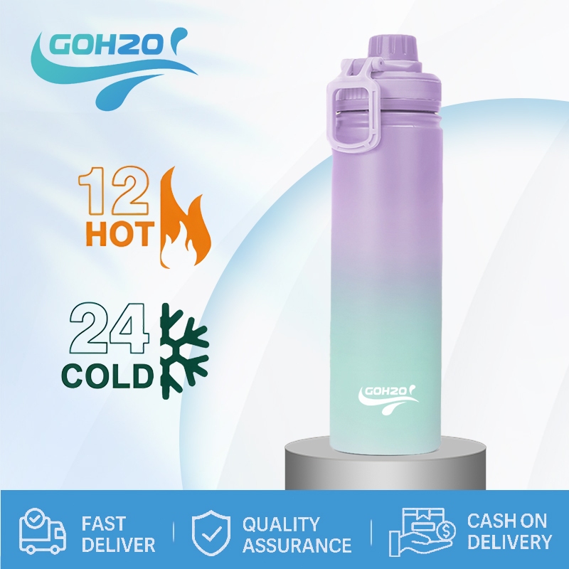 💦GOH2O💦แก้วเก็บความเย็น การไล่ระดับสีม่วง 19OZ รับประกันไอน้ำไม่เกาะแก้ว เก็บเย็น-ร้อนได้นาน ...