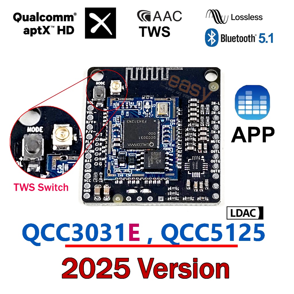 QCC3031 , QCC5125 (LDAC) รุ่นใหม่ เปลี่ยนชื่อผ่าน APP Bluetooth 5.1 ...