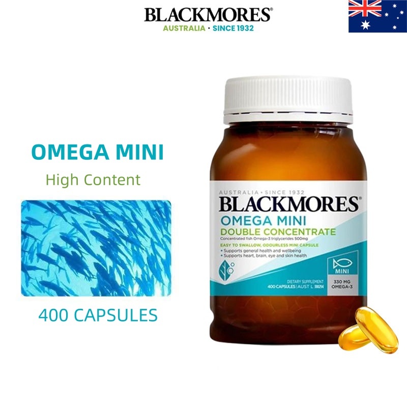 Blackmores Omega Mini Double Concentrate 400 Capsules แบล็คมอร์ น้ํามัน ...
