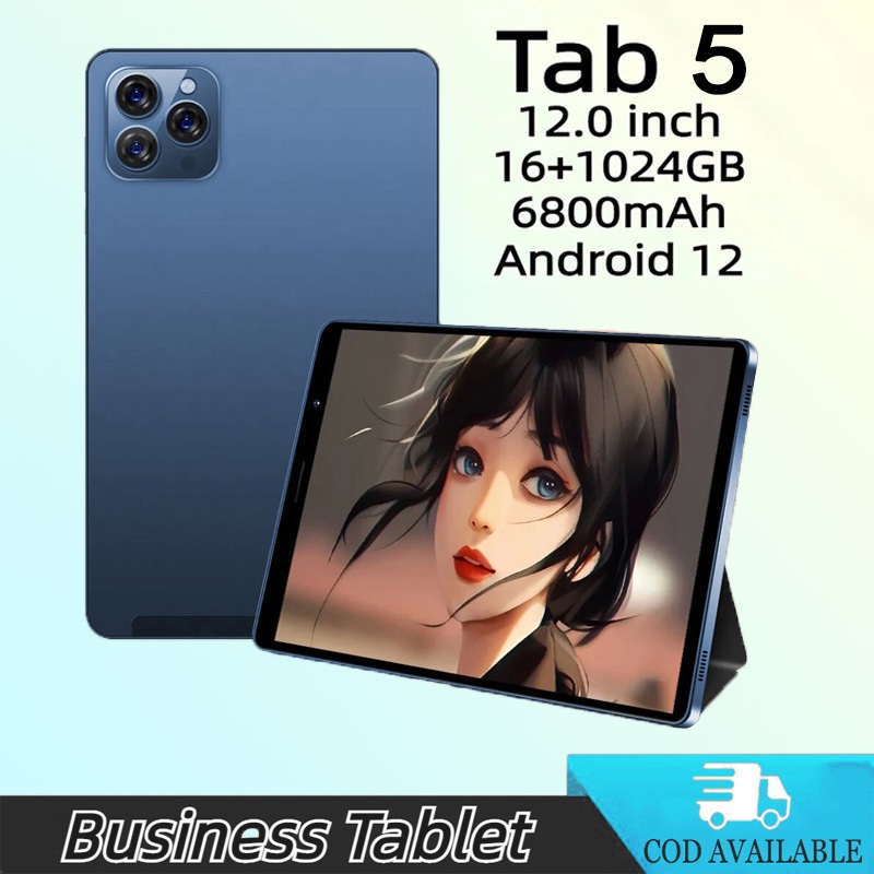 Tablet 5 12 inch Full Screen 16GB+1024GB Tablet Android Wifi 5G Dual ...