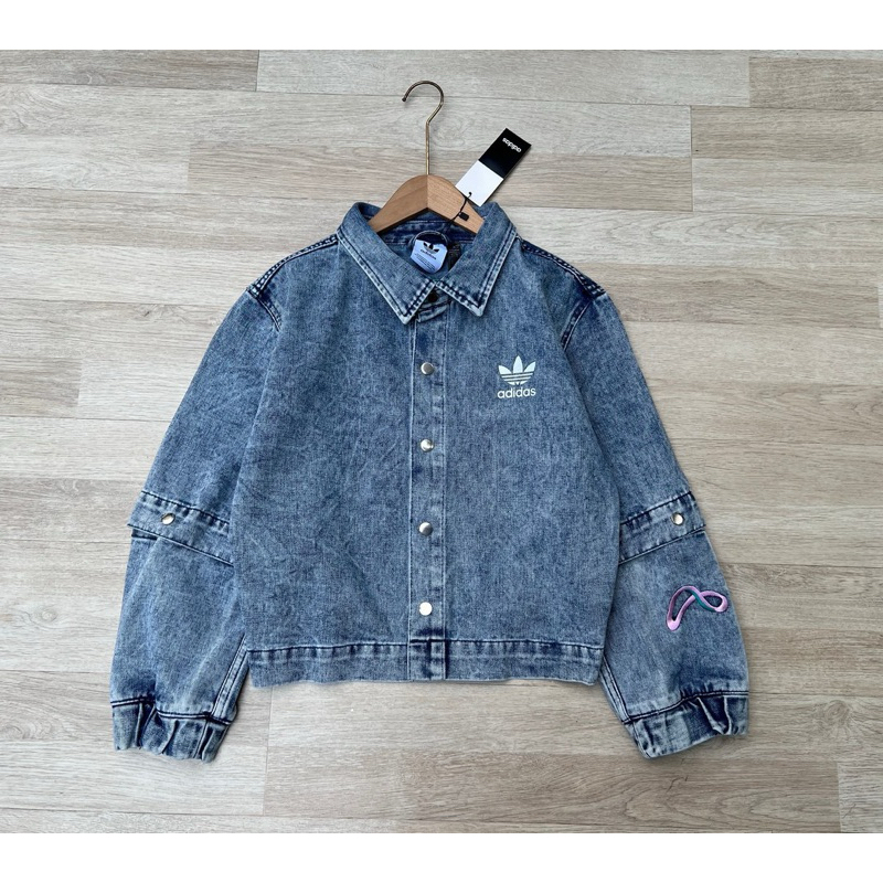 ADIDAS DENIM TRACK JACKET เสื้อแจ็คเก็ต สีฟอก | Shopee Thailand