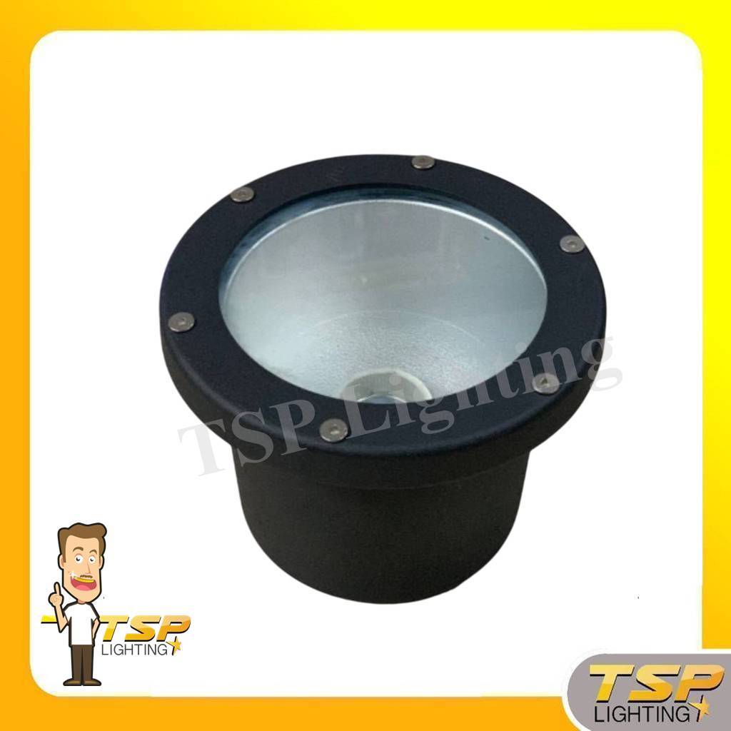 TSP Lighting | โคมฝังพื้น อลูมิเนียม หน้าดำ 16.5CM E27 | Shopee Thailand