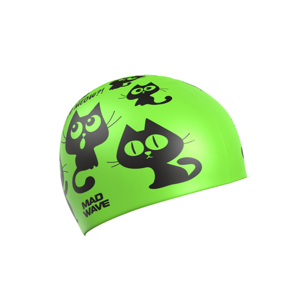 MAD WAVE หมวกว่ายน้ำ ลายแมว Cats Swimming cap | Shopee Thailand