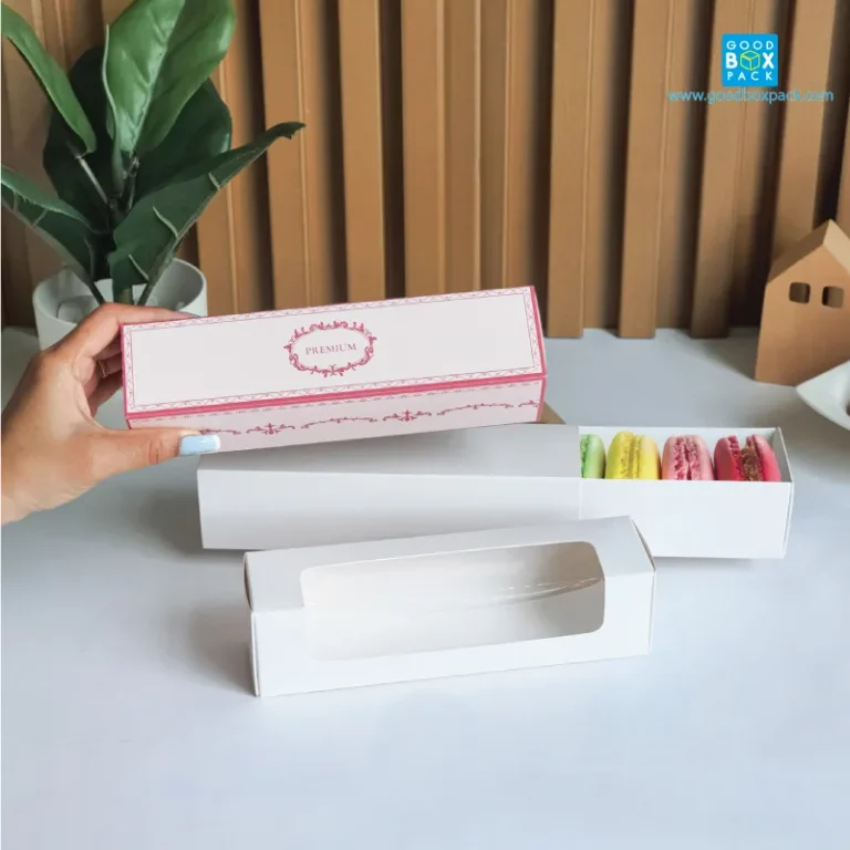 Goodboxpack (แพ็คละ20ใบ) กล่องมาการองพรีเมี่ยม 5.5x20x5cm | Shopee Thailand