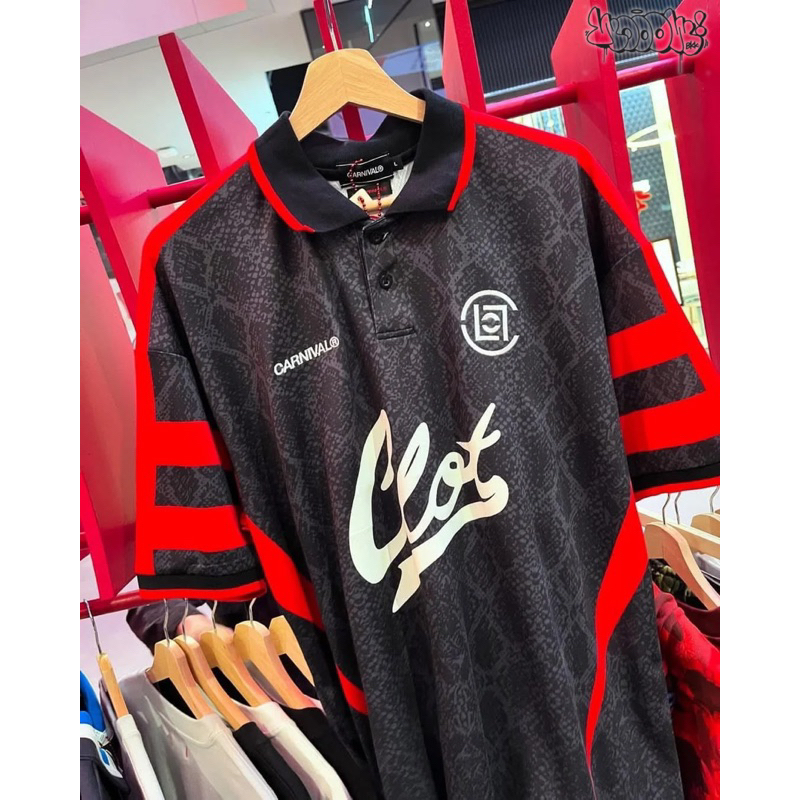 [ของแท้] CARNIVAL X CLOT Football Jersey Black | Shopee Thailand