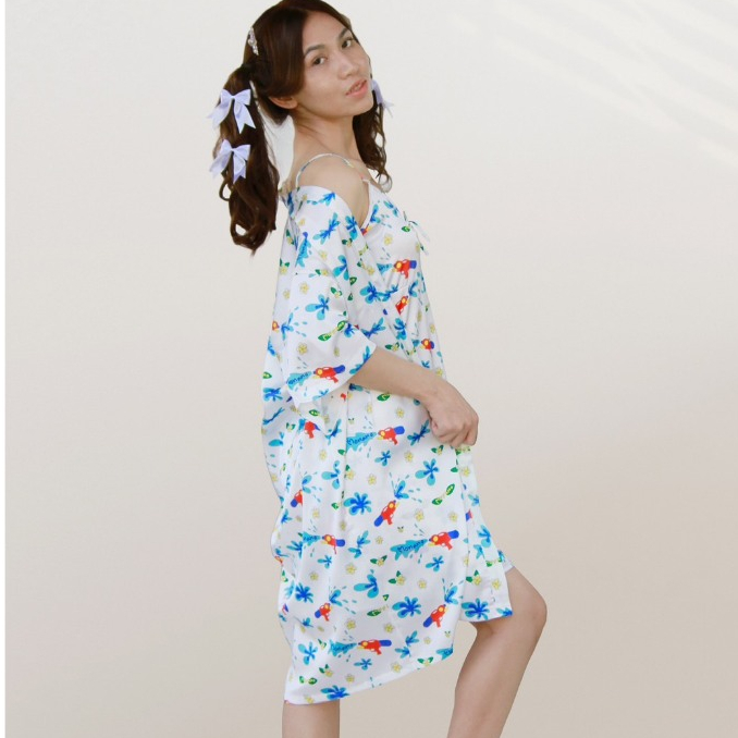 MONANO-ชุดนอนกระโปรงและเสื้อคลุม ชุดนอนซาตินพรีเมียม เนื้อผ้าเงางาม ...