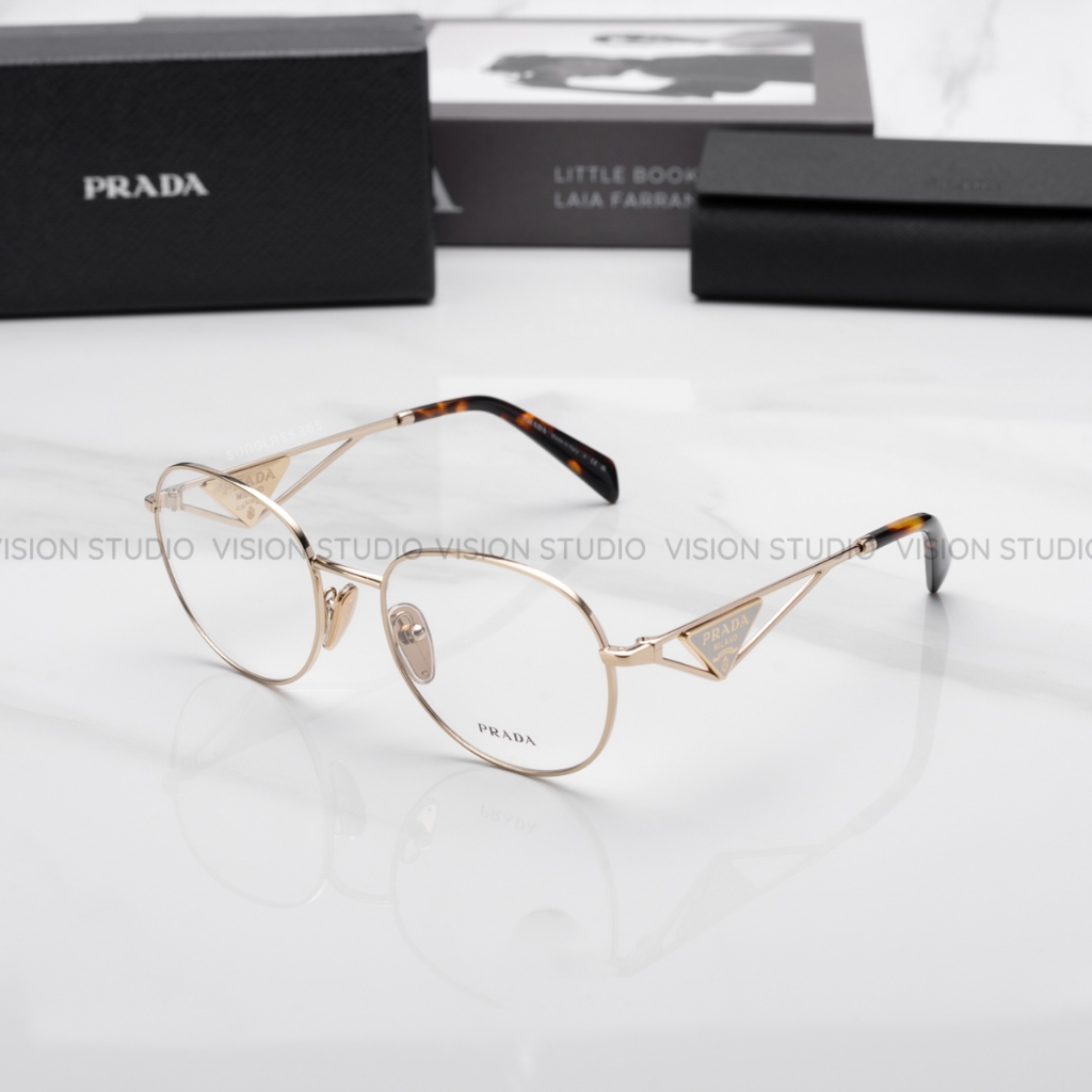 แว่นสายตา Prada รุ่น PRA50V สีทองอ่อน ZVN101 ใหม่ ของแท้100% รับประกัน ...