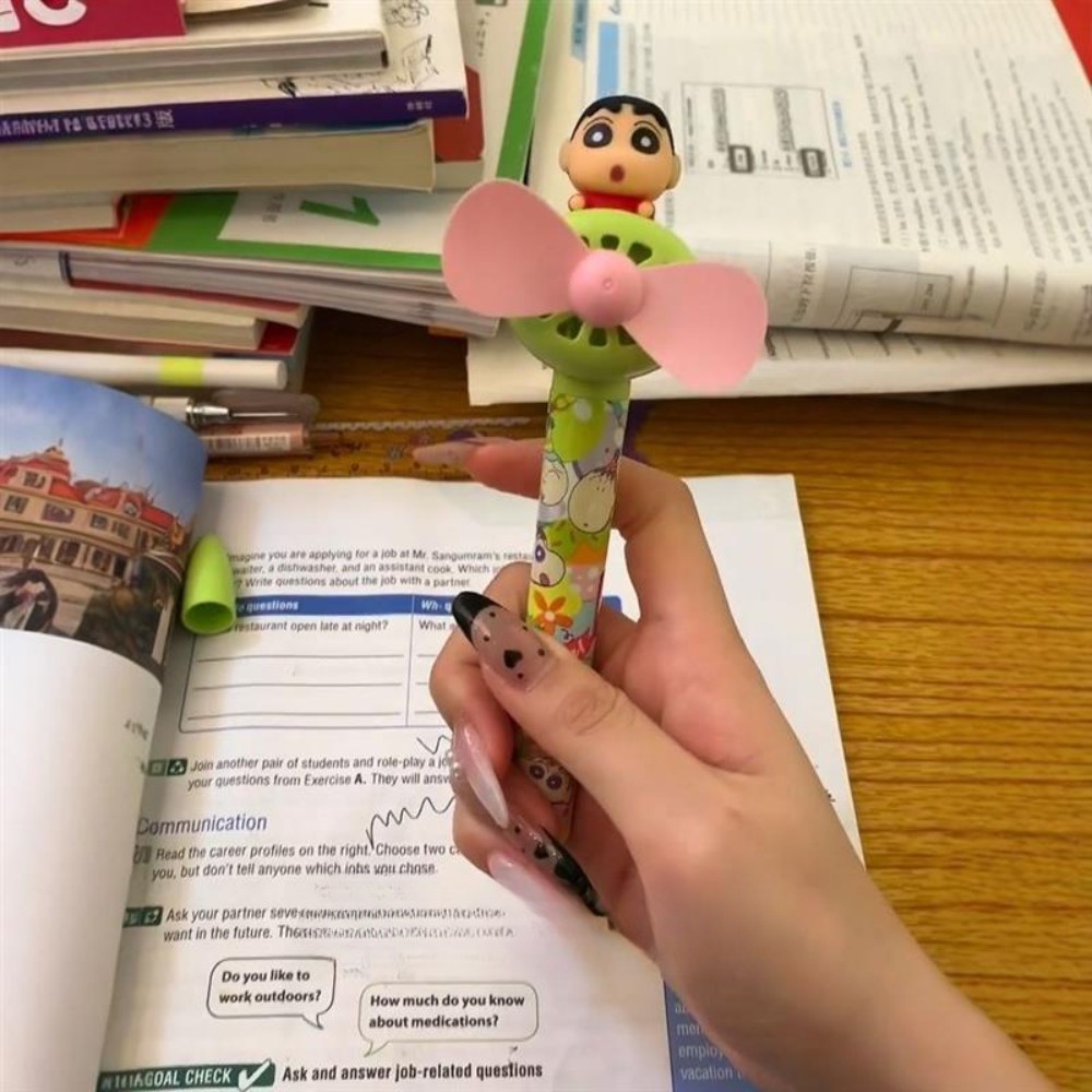 (🚚พร้อมส่งจากไทย)Crayon Shin-chan ปากกาพัดลมชินจังน่ารักๆ พกพาง่ายสุดๆ ...
