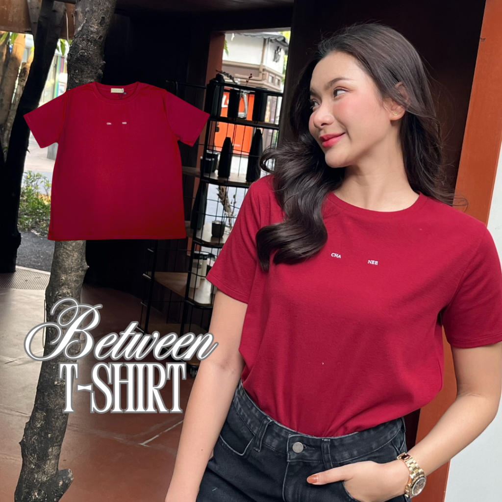 CHANEE | CHANEE Between T-Shirt เสื้อยืดคอกลมแขนสั้น Cotton40S ปัก CHA NEE (CN258) | Shopee Thailand