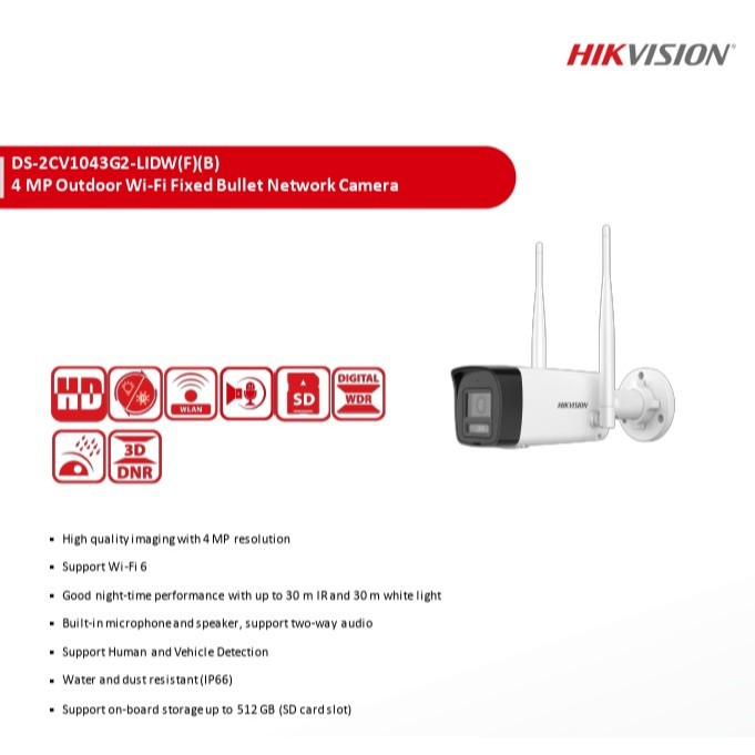 Hikvision ใส่ซิม 4G DS-2CD1043G2-LIDUF/4G/SL 2.8 กล้องวงจรปิด 4MP Smart Hybrid Light IPC ฟรี ...
