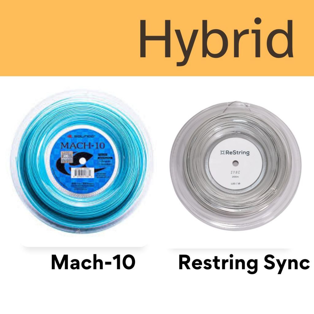 Solinco เอ็นเทนนิสไฮบริด Mach-10 / Restring Sync Hybrid (ตัดแบ่ง ...