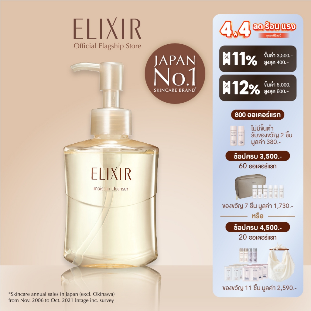 [พิเศษ 3(2ทุ่ม)-5 เมษา 68] Elixir อิลิคเซอร์ มอยส์-อิน คลีนเซอร์ 140มล. (2-in-1 Cleanser เพื่อ ...