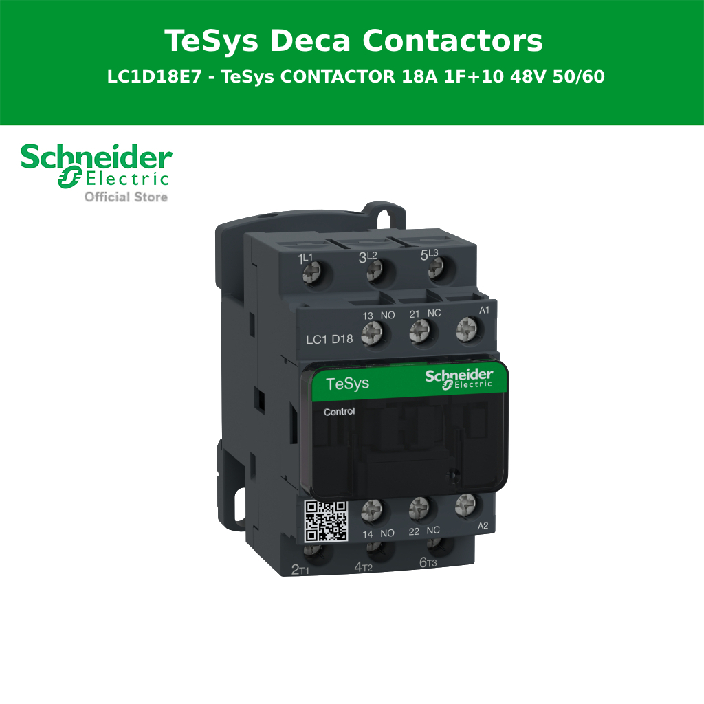 Schneider Electric Contactor, รุ่น Tesys Deca, 3P(3 NO), AC-3/AC-3e, 0 ...