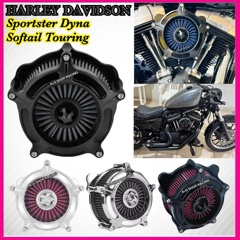 กรองอากาศHarley Davidson Sportster Dyna Softail Touring FLHT FLHX FLHR ...