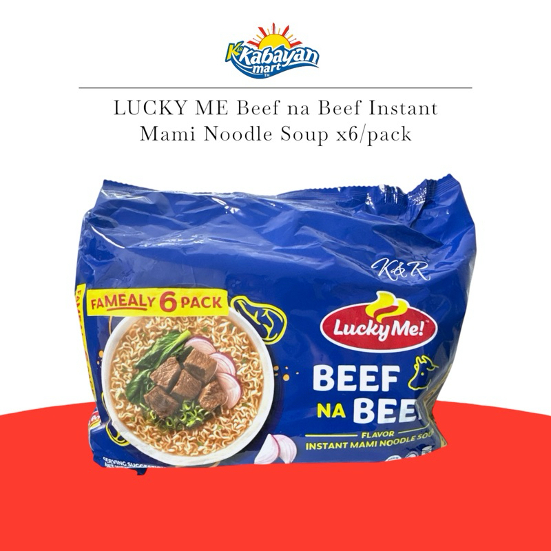 LUCKY ME BEEF na BEEF FLAVOR INSTANT MAMI NOODLE SOUP 330g 6pcs/pack ...