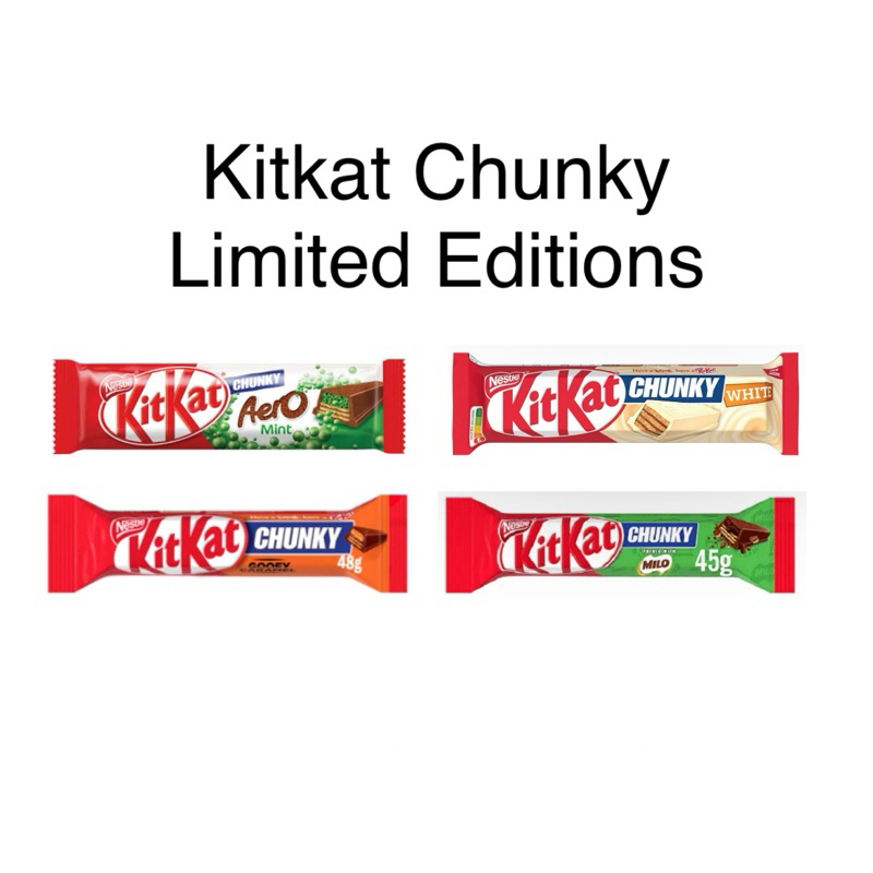 Nestle KITKAT CHUNKY Aero/Milo/White Chocolate/Gooey Caramel 45g. คิท ...
