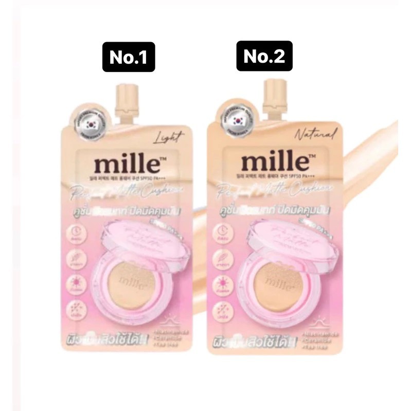 แบบซอง MILLE คุชชั่นแมทท์ PERFECT MATTE LONGWEAR CUSHION 6G. | Shopee ...
