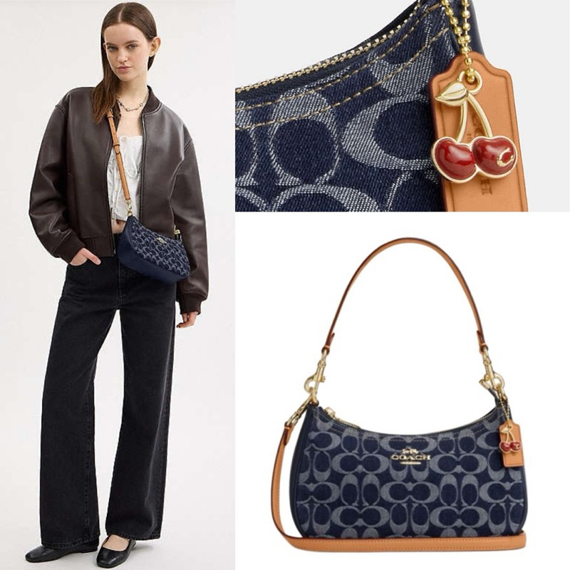 🎀(สด-ผ่อน) CAF82 9.5 นิ้ว TERI SHOULDER BAG IN SIGNATURE DENIM | Shopee ...