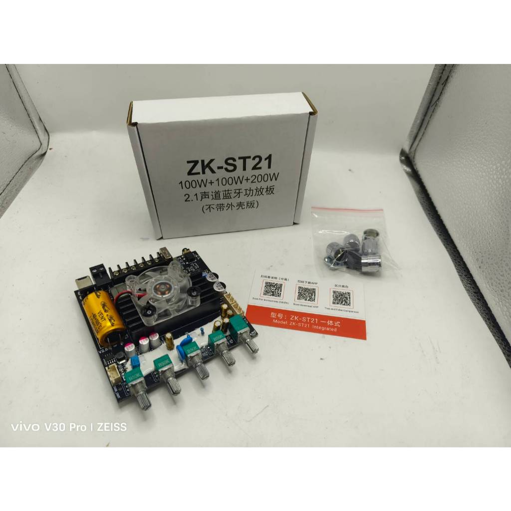 ZK-ST21 แท้ โม เบส กลาง แหลม TPA3221 100W*2+200W DC 12-30v รองรับ ปรีไมค์ zk amp แอมป์จิ๋วขับซับ ...