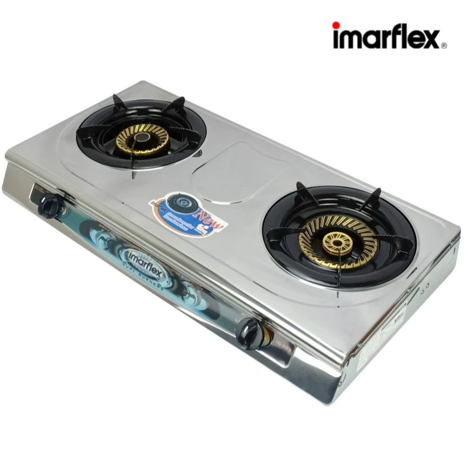 Imarflex เตาแก๊สหัวคู่ IG-323 เตาแก๊สตั้งโต๊ะ 2 หัวเตา ยี่ห้ออีมาร์เฟล็กซ์ | Shopee Thailand