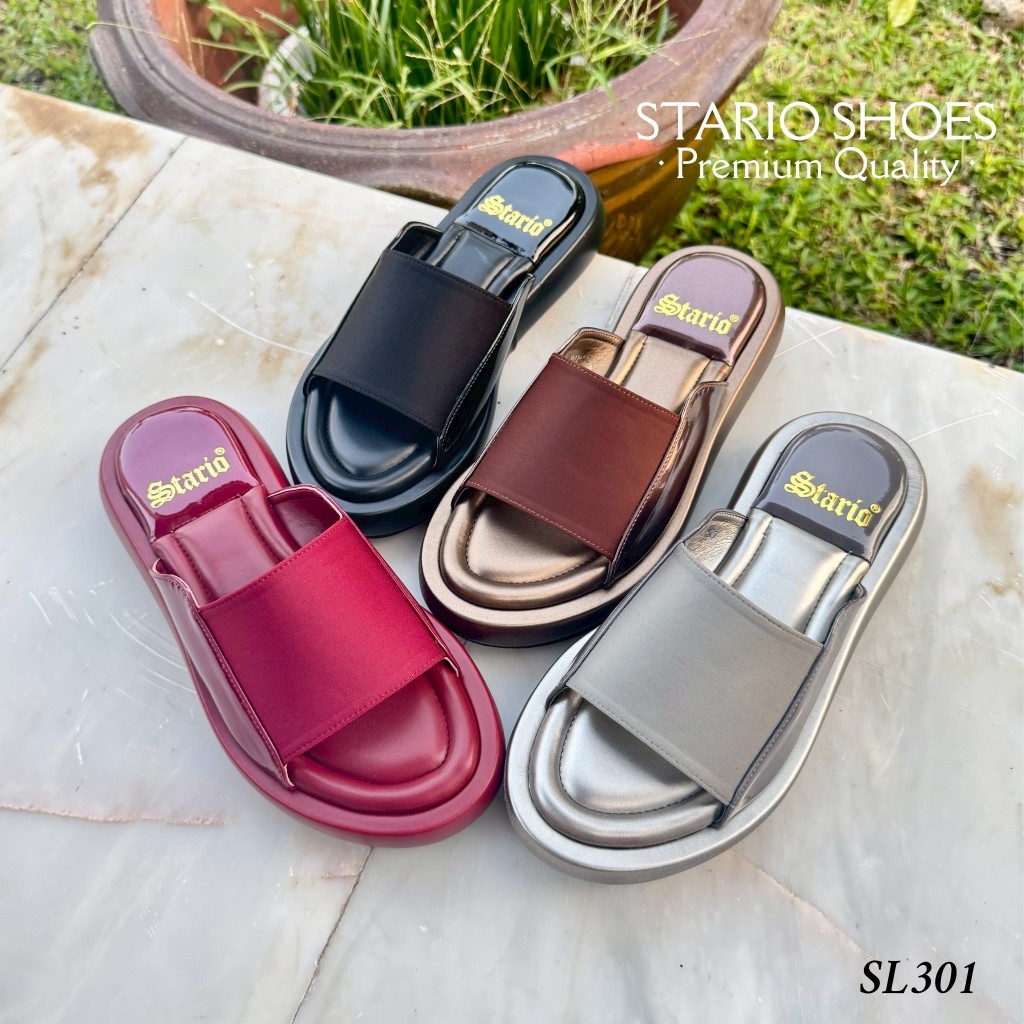 Softchoo~ รุ่น SL301 รองเท้าส้นพียูผู้หญิงซับในนุ่มเท้า ส้นสูง1นิ้ว ...